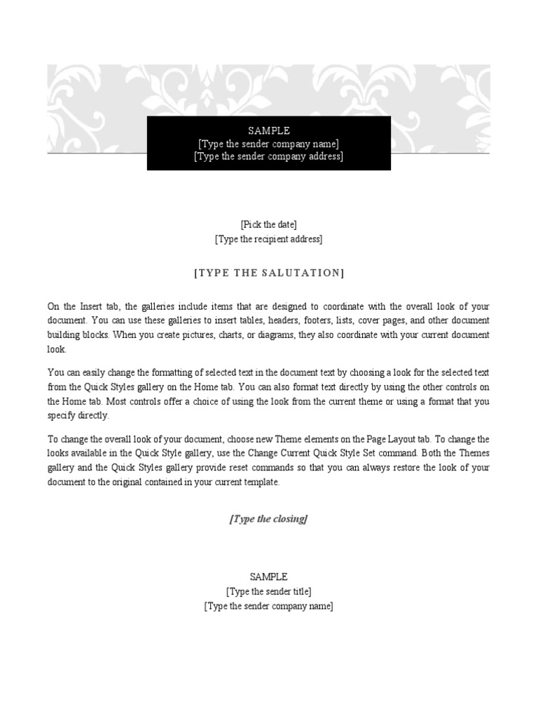 Black Tie Letter | PDF