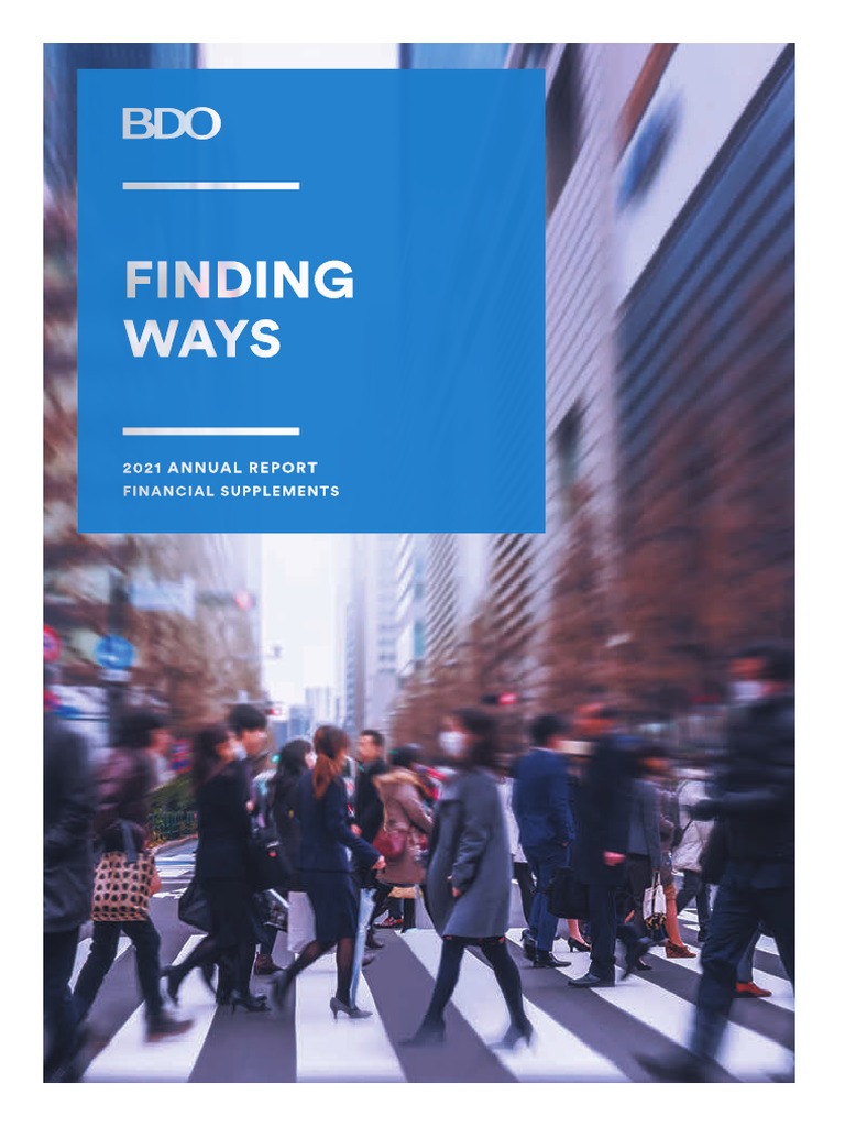 BDO Unibank 2021 Annual Report Financial Supplements | PDF | Going Concern | Financial Audit