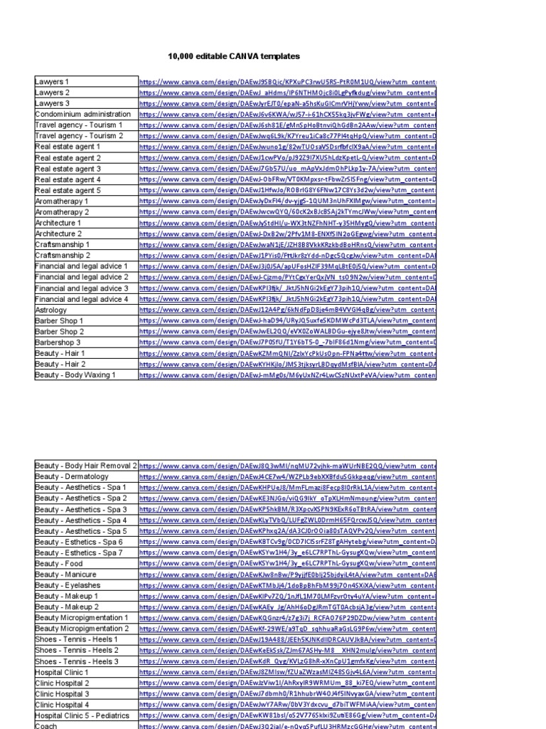 BONUS #1 - 10,000 Editable Canva Templates | PDF