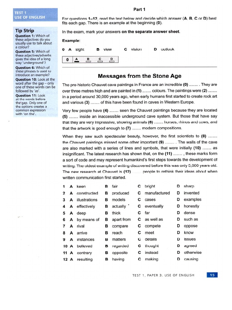 Guided Cloze Test 1-3 B2 | PDF