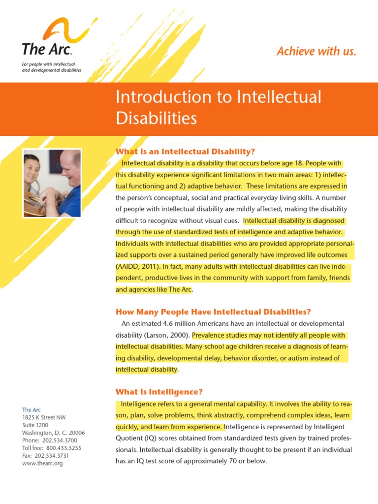 Introduction To ID | PDF | Intellectual Disability | Disability