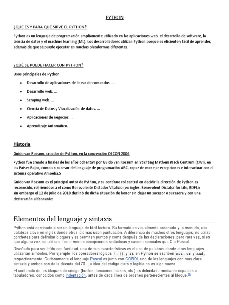 Todo Sobre Python | PDF | Python (lenguaje de programación ...