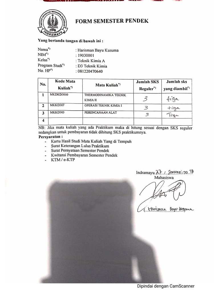 Harisman Bayu Kusuma - Form SP | PDF