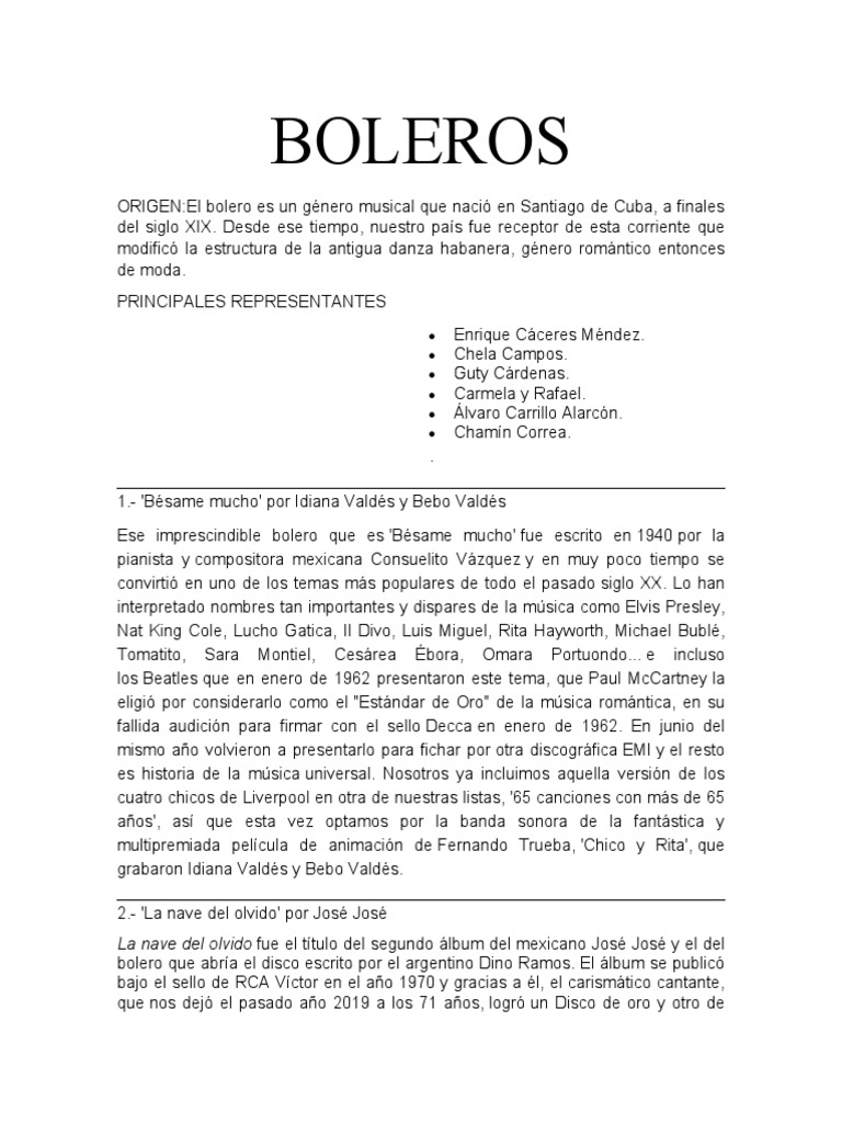 BOLEROS | PDF