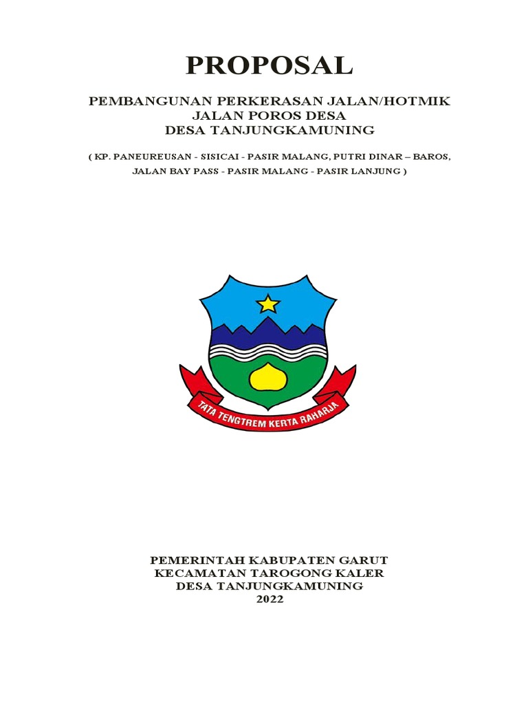 Proposal Pembangunan Jalan Poros Dusun 2023 | PDF