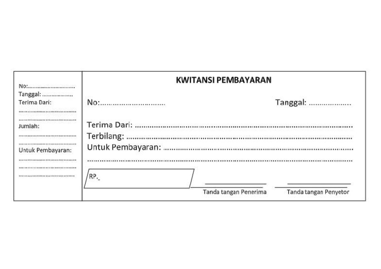 Format Kwitansi Kosong Ms Word, Excel + Download - Suratresmi - Com | PDF