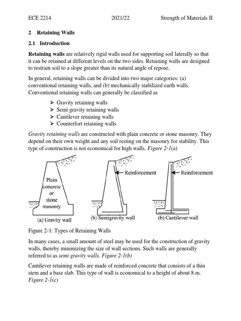 Stability of Retaining Walls | PDF | Mechanical Engineering | Physical Sciences