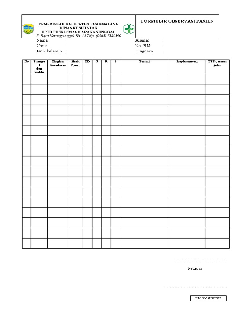FORMULIR OBSERVASI (1) | PDF