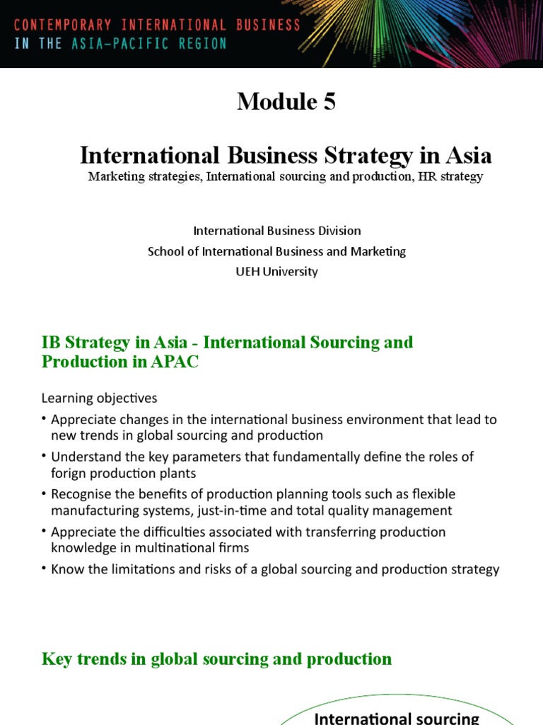 Module 5B International Business Strategy - International Sourcing and ...