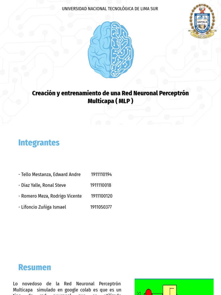 Análisis y entrenamiento de una red neuronal perceptrón multicapa para ...
