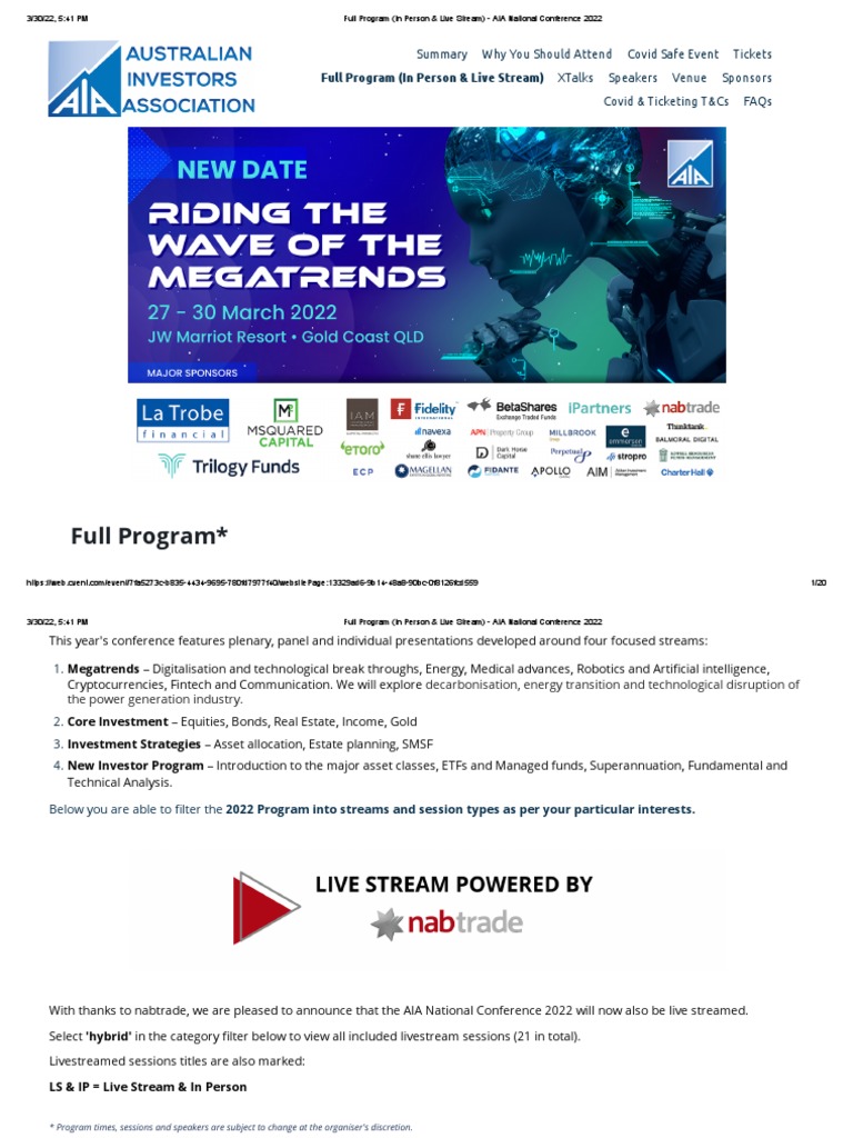 Full Program (In Person & Live Stream) - AIA National Conference 2022 ...