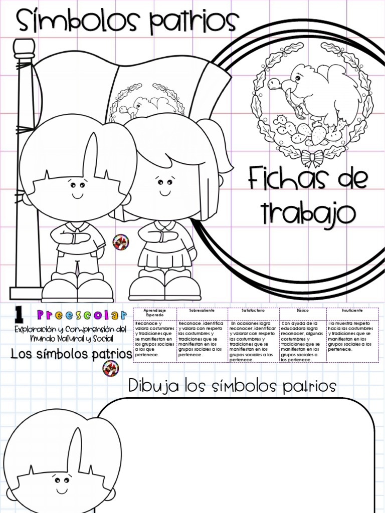 Hoja De Trabajo De Símbolos Americanos De Primer Grado