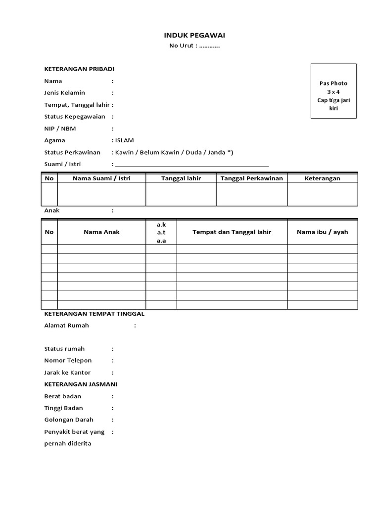 Buku Induk Guru | PDF