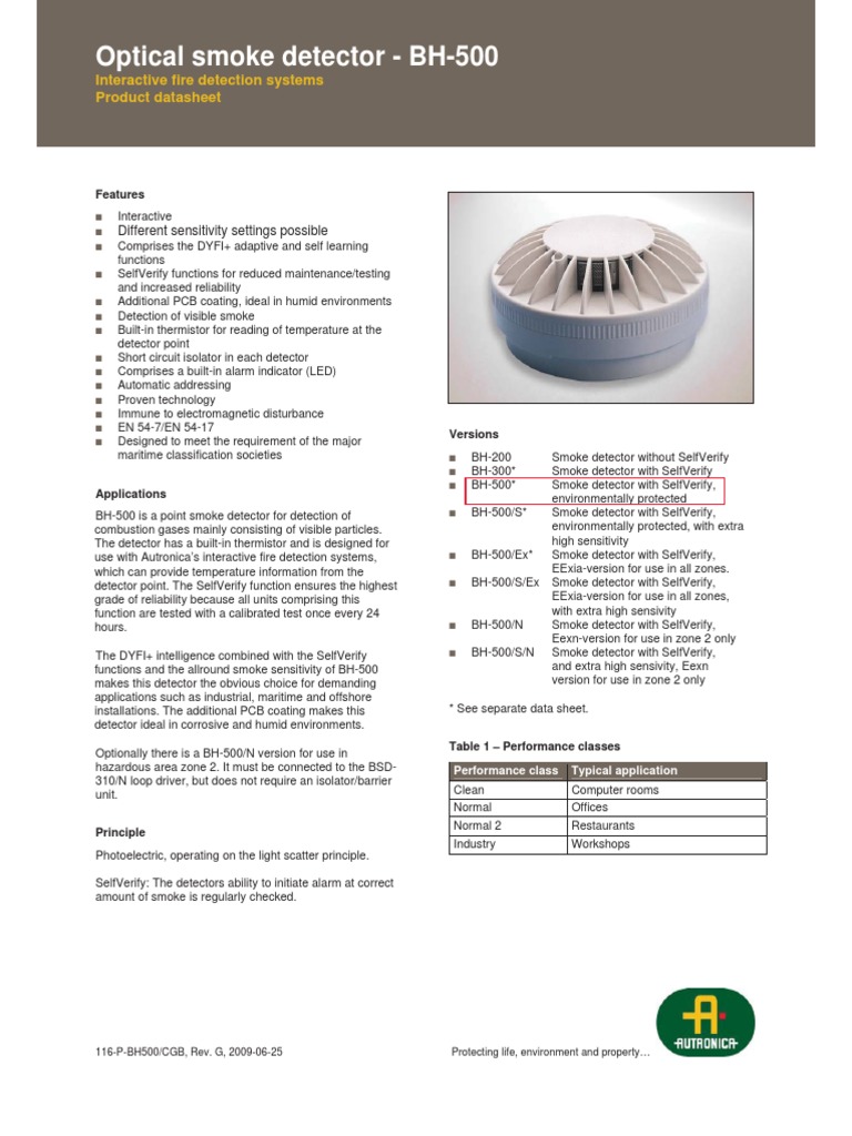 Datasheet HSSD | PDF | Smoke | Sensor