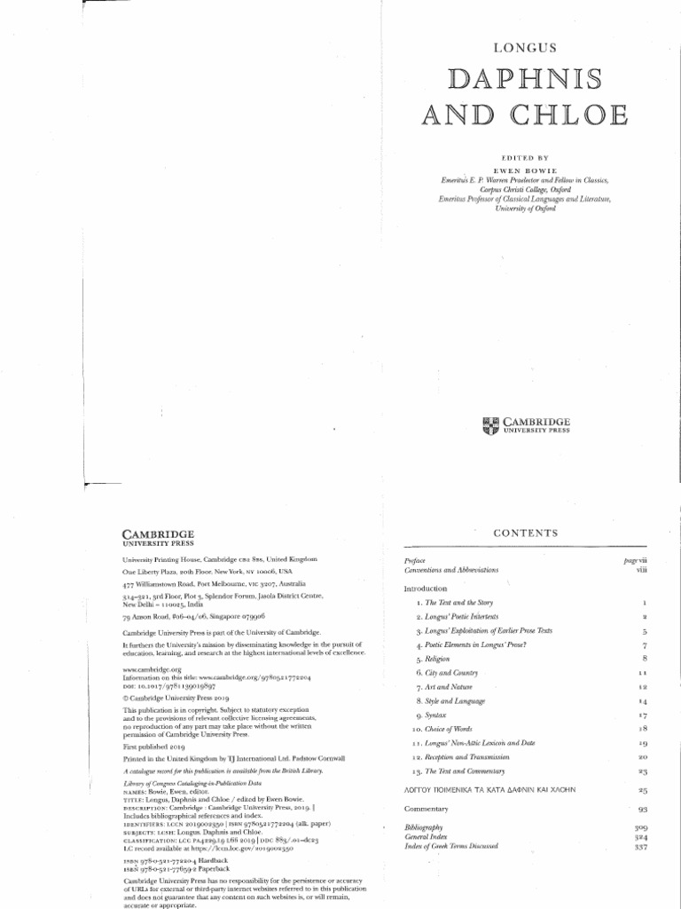 Longus Daphnis and Chloe | PDF