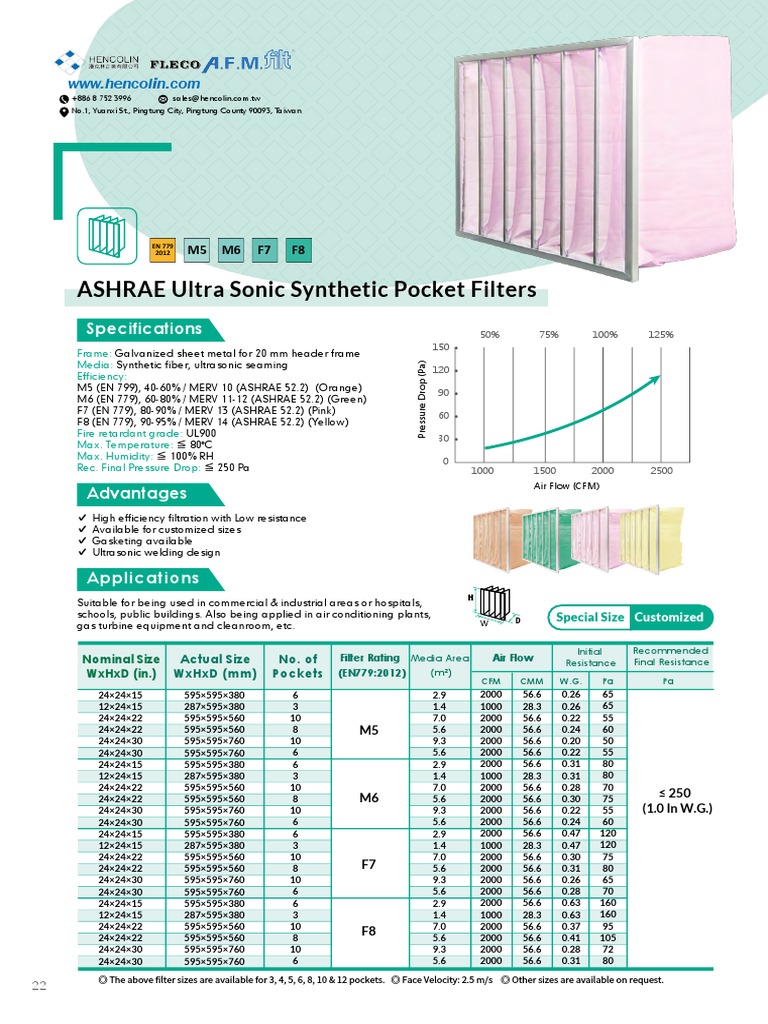 ASHRAE Ultra Sonic Synthetic Pocket Filters | PDF | Ultrasound ...