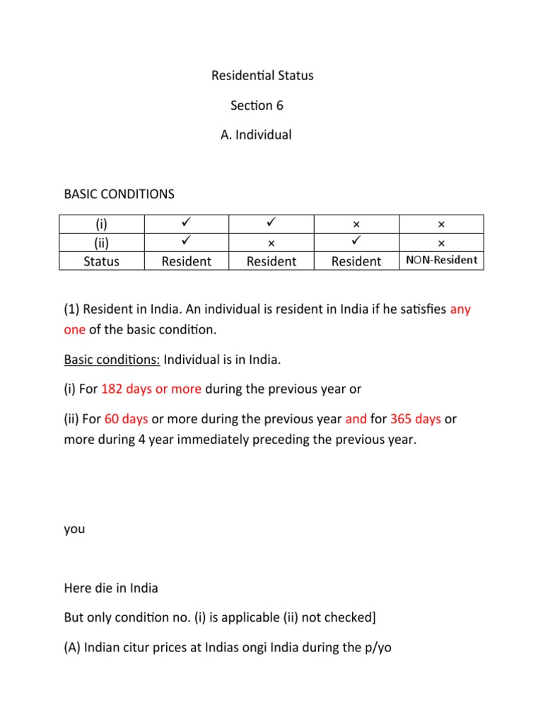 Residential Status | PDF
