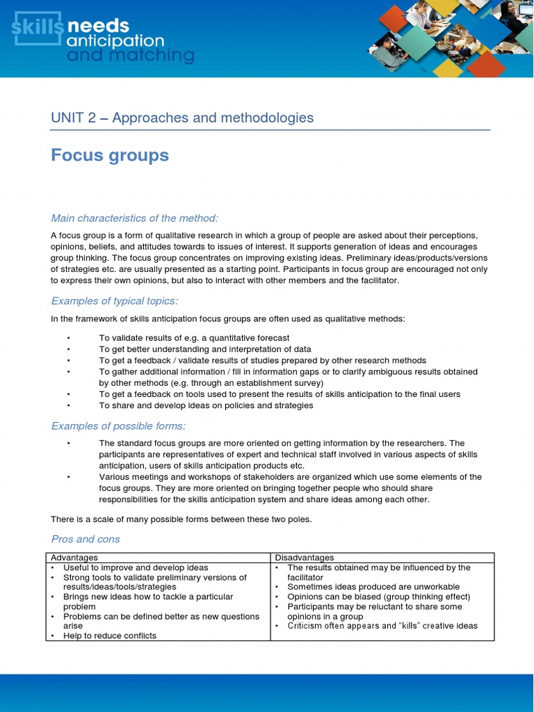 UNIT2 - Focus Groups | Download Free PDF | Focus Group | Qualitative Research