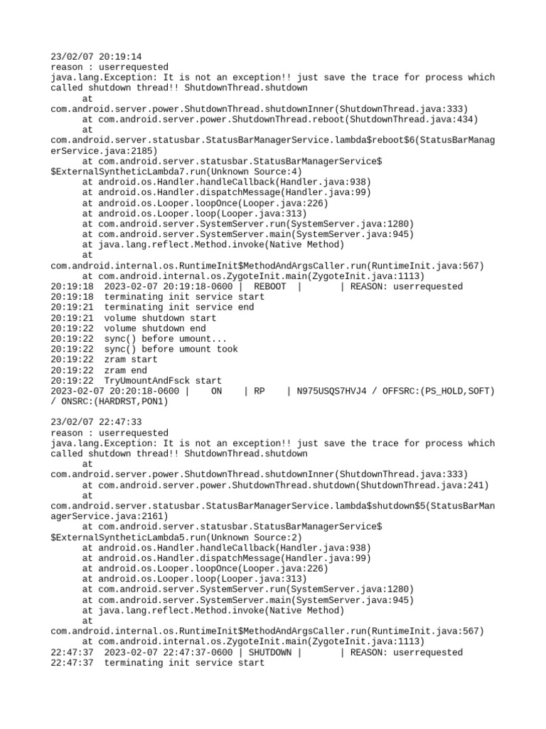Power Off Reset Reason Backup | PDF | Java (Programming Language) | Oracle Corporation