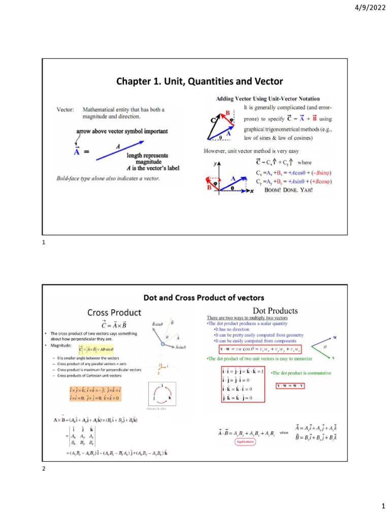 Unit, Quantities and Vector | PDF | Euclidean Vector | Elbow