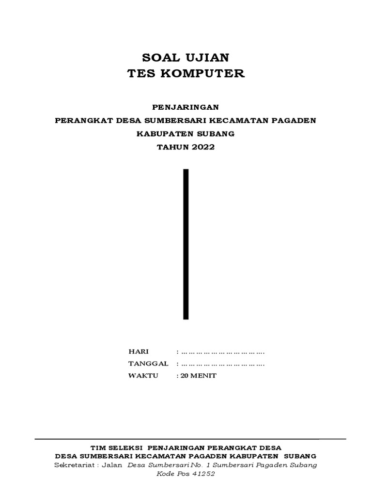 Soal Tes Komputer | PDF