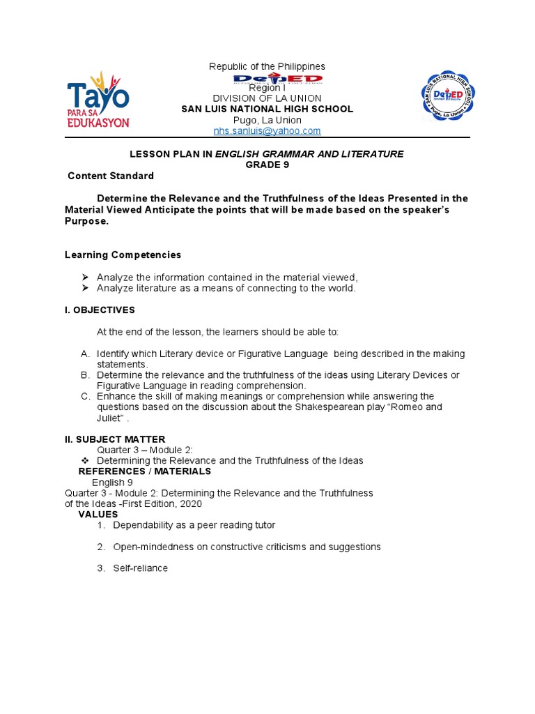 Enhancing Comprehension and Appreciation of Literature Through ...