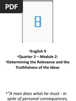 Q3 English 9 Module 3 | PDF | Truth | Learning