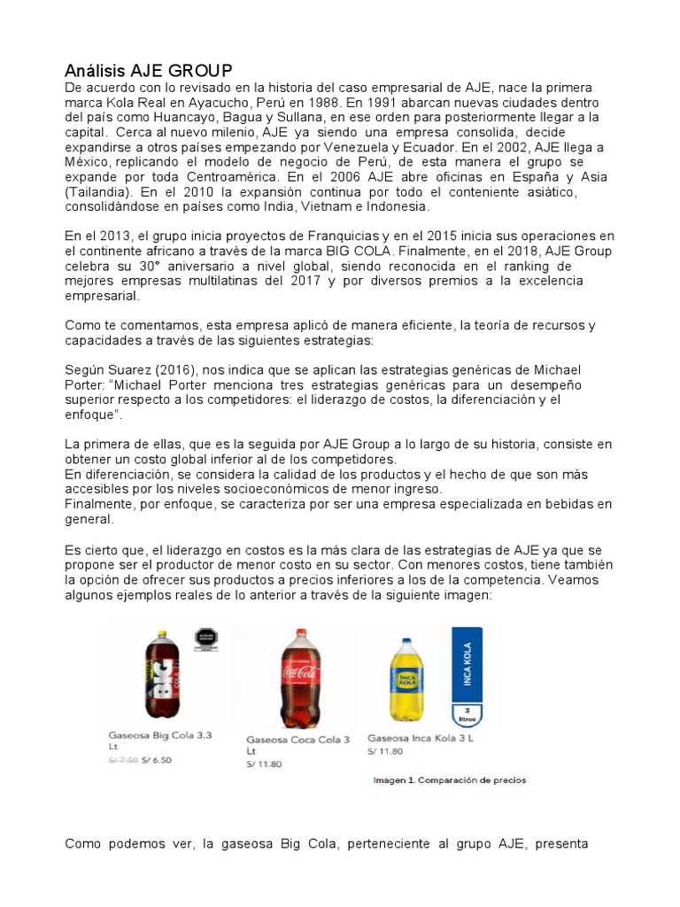 Análisis AJE GROUP | PDF | Marketing | Producto (Negocio)