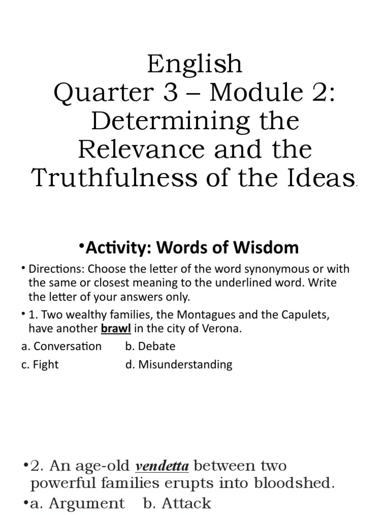 English 9 Q3 Module 2-Demo Plan | PDF | Characters In Romeo And Juliet ...