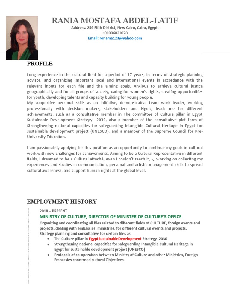 CV Resome 2020 | PDF | Egypt | Unesco