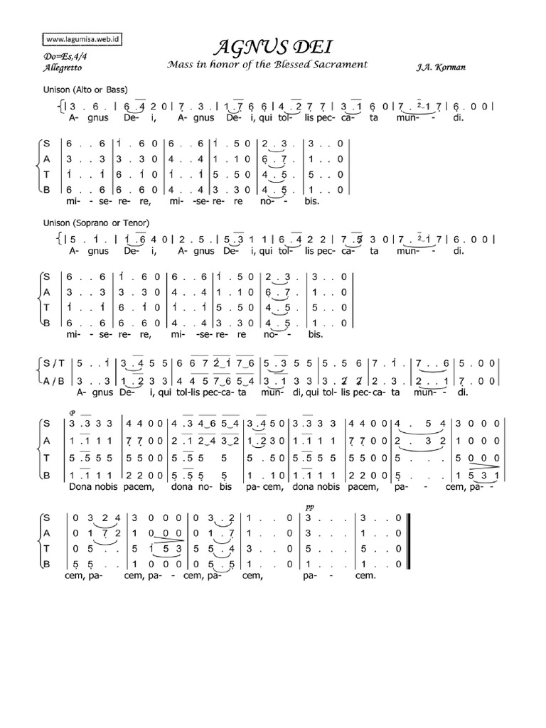 Korman Agnus Dei | PDF