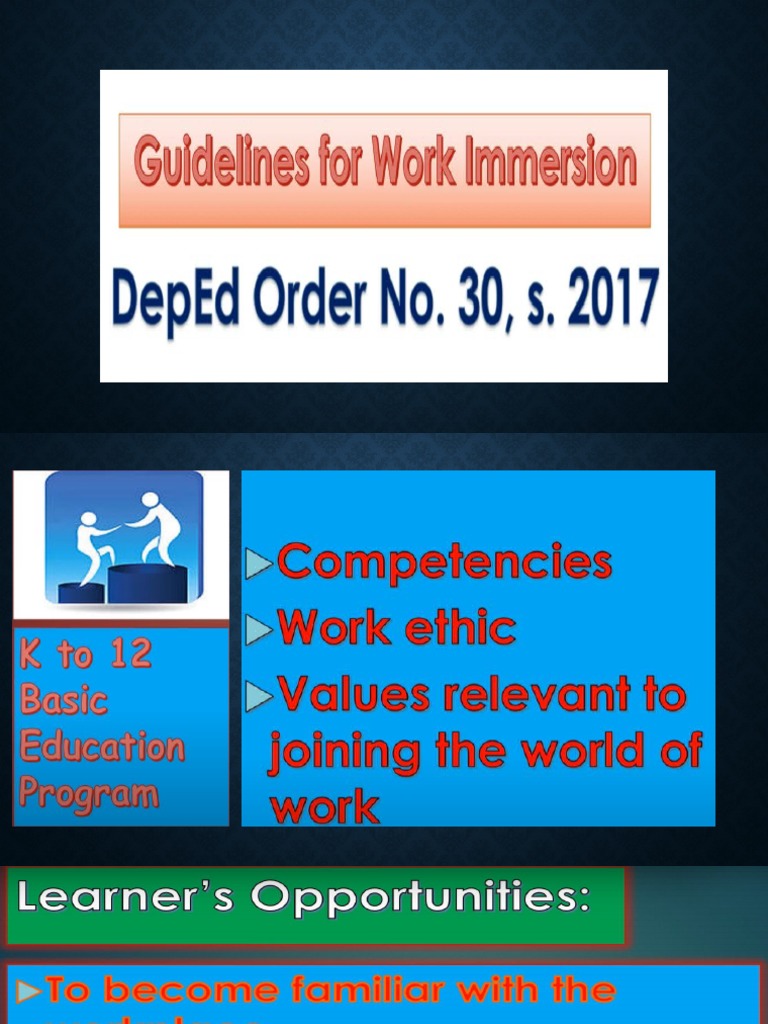 Guidelines On Work Immersion | PDF