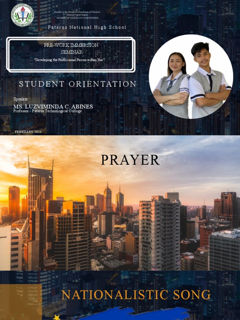 Student Immersion Orientation | PDF