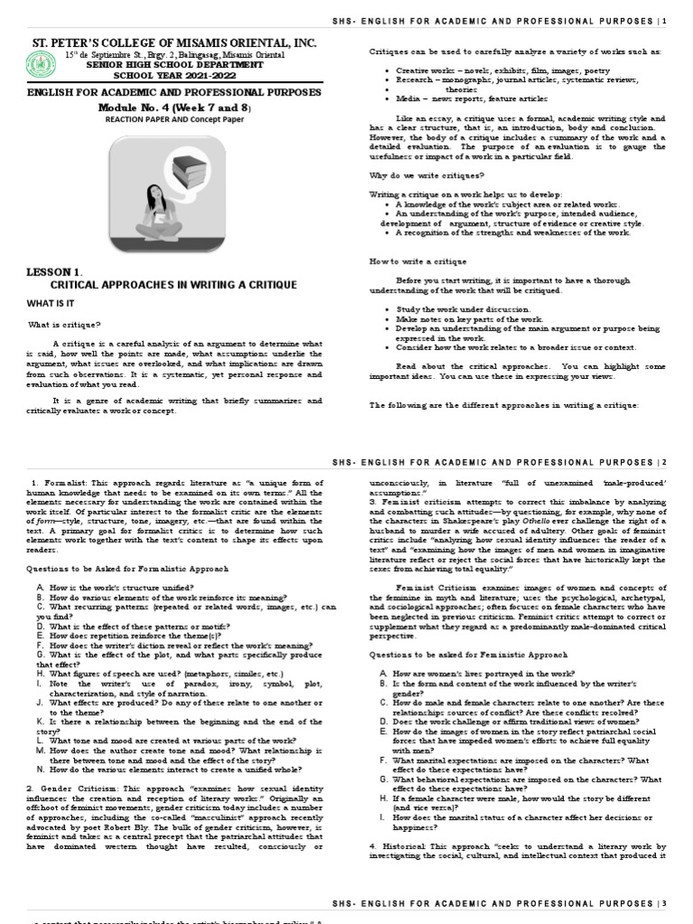 Mod.4 EAPP Quarter 1 Week 7and 8 | PDF | Composition (Visual Arts) | Paintings