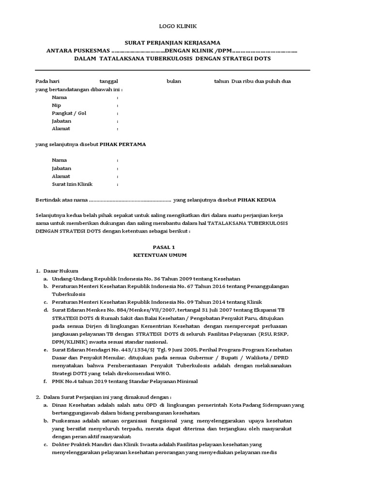 Mou PKM Dengan Klinik | PDF