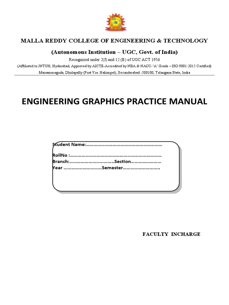 Engineering Graphics Manual Final Pdf Ellipse Circle