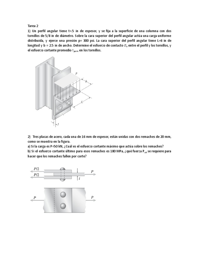 Tarea 2 Resistencia | PDF | Tornillo | Remache