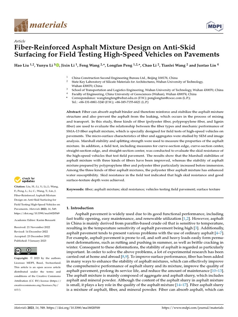 Fiber Reinforced Asphalt | PDF | Asphalt | Fibers