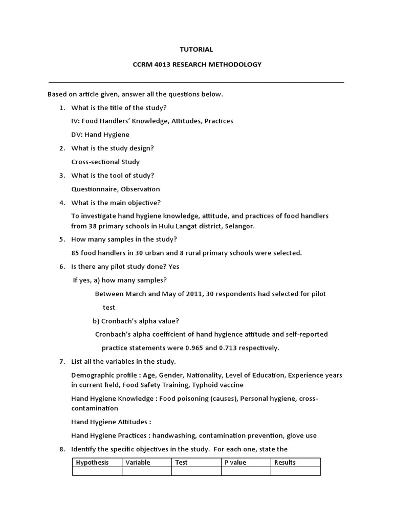 Tutorial CCRM 4013 Research Methodology | PDF