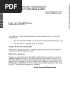 Social Security Benefit Verification Letter | PDF | Social Security ...
