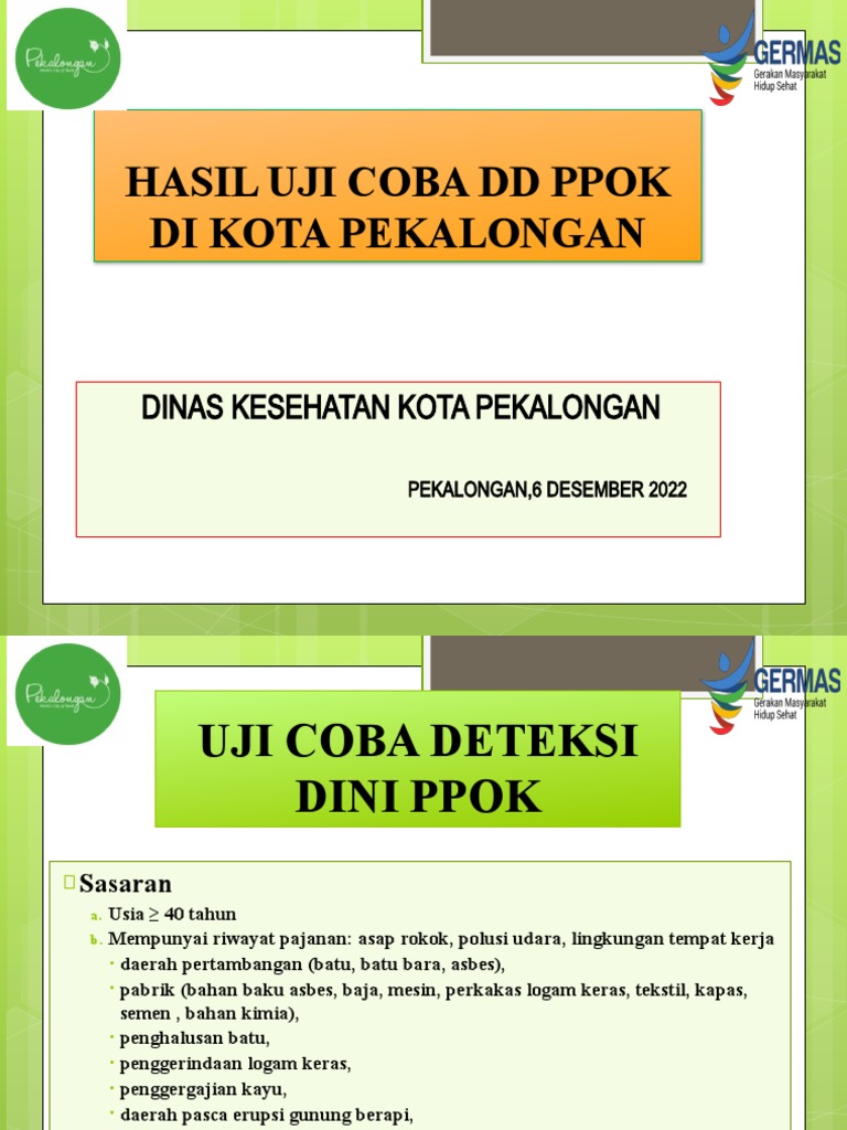 Hasil Uji Coba Dd Ppok Di Kota Pekalongan Tahun 2022 | PDF