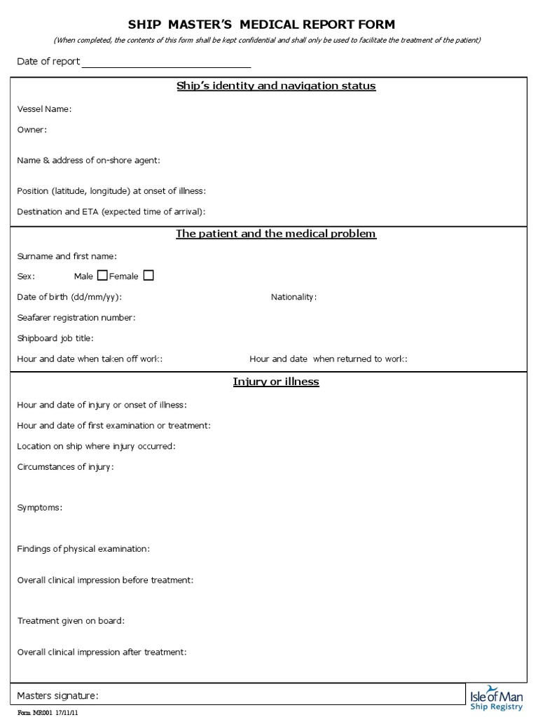 Medical Report Form | Download Free PDF | Medicine | Dose (Biochemistry)