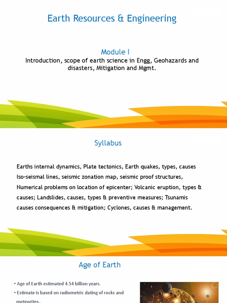Module I Earth Resources and Engg. | PDF | Tropical Cyclones | Volcano