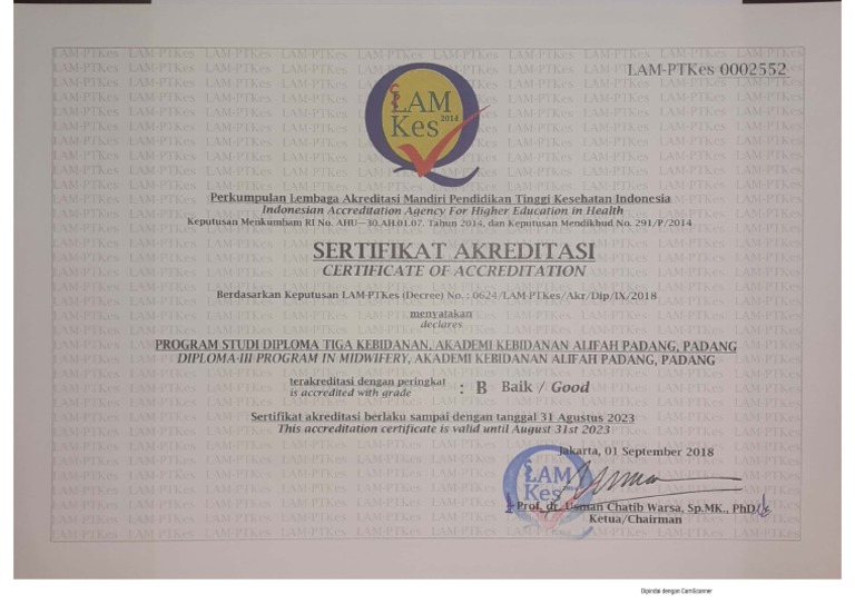 Sertifikat Akreditasi D3 Kebidanan | PDF