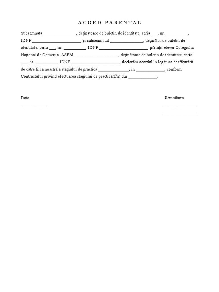 Acord Parental | PDF