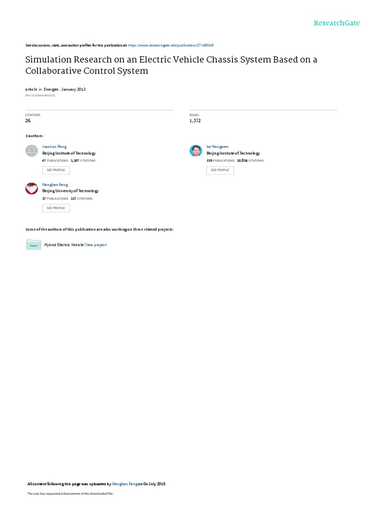 Simulation Research On An Electric Vehicle Chassis System Based On A Collaborative Control ...