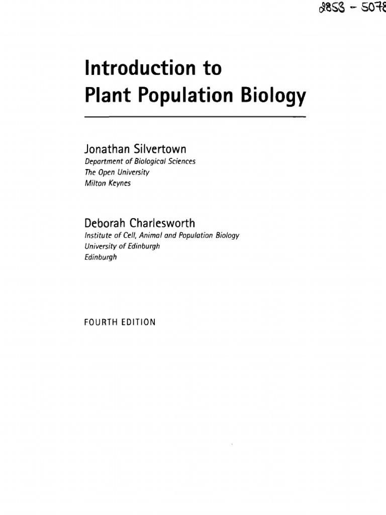 Plant Population Biology Guide | PDF | Evolution | Natural Selection