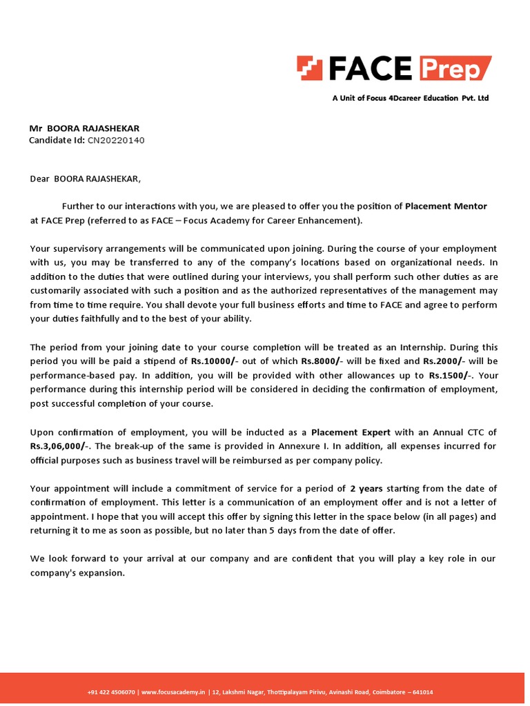 Face Perp 34 | PDF | Employment | Internship