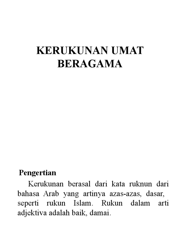 Kerukunan Umat Beragama dalam Islam | PDF | Politik | Agama & Spiritualitas