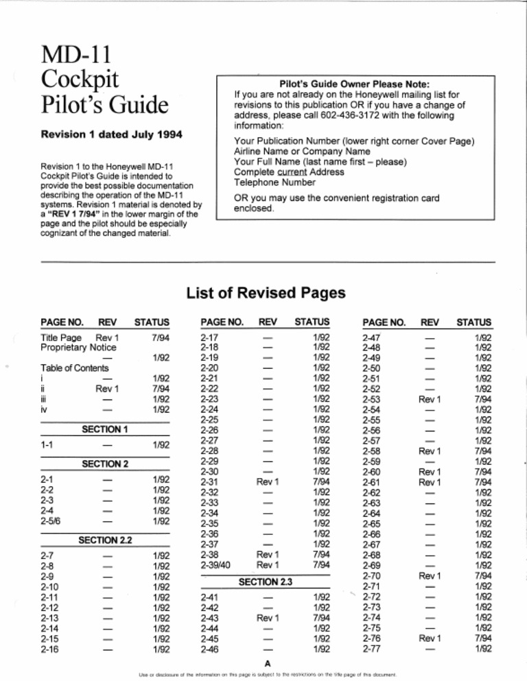 MD11 Guide PG A | PDF